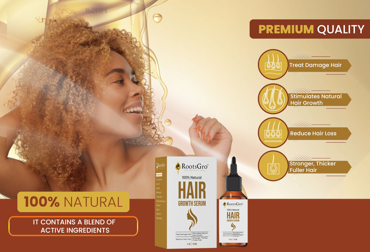 Buy RootsGro Natural Hair Growth Oil & Serum - 100% Pure Organic